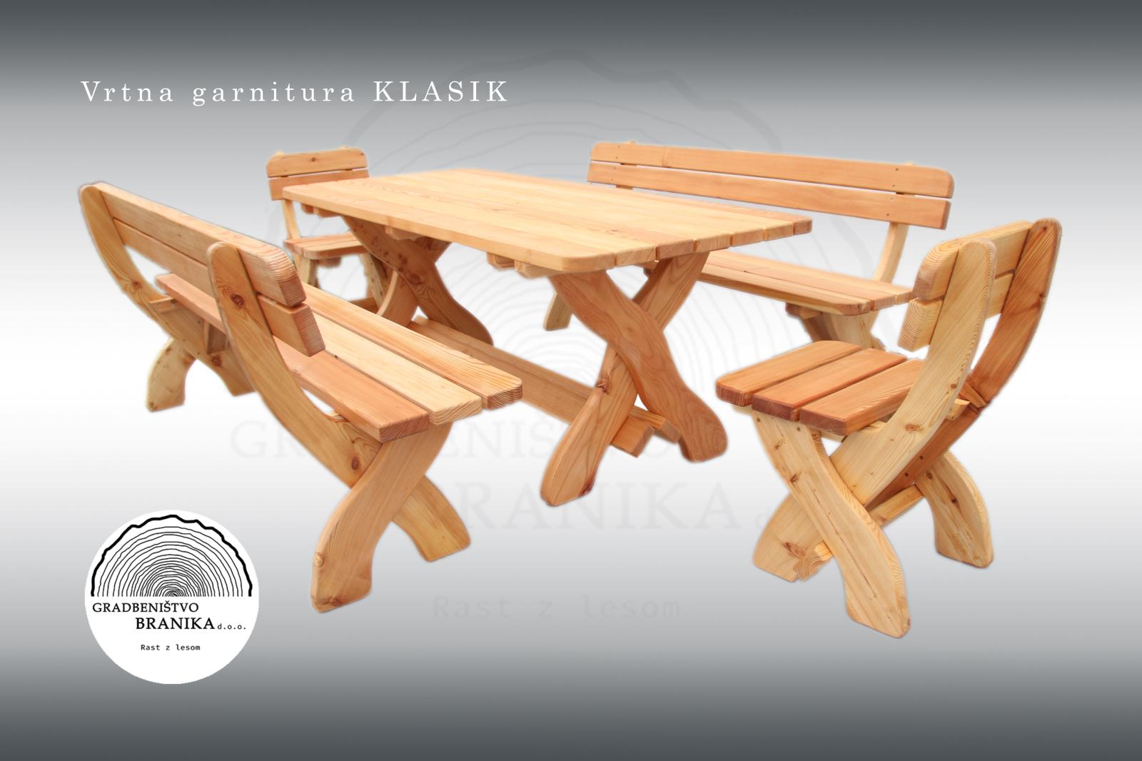 Vrtne garniture, mize, klopi, počivalniki ::: VRTNI PROGRAM BRANIKA