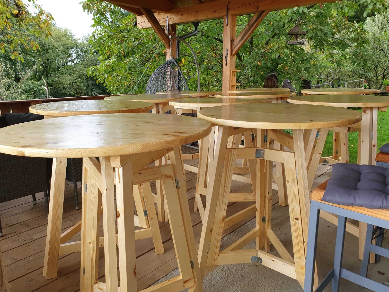 Šank mize lesene zložljive