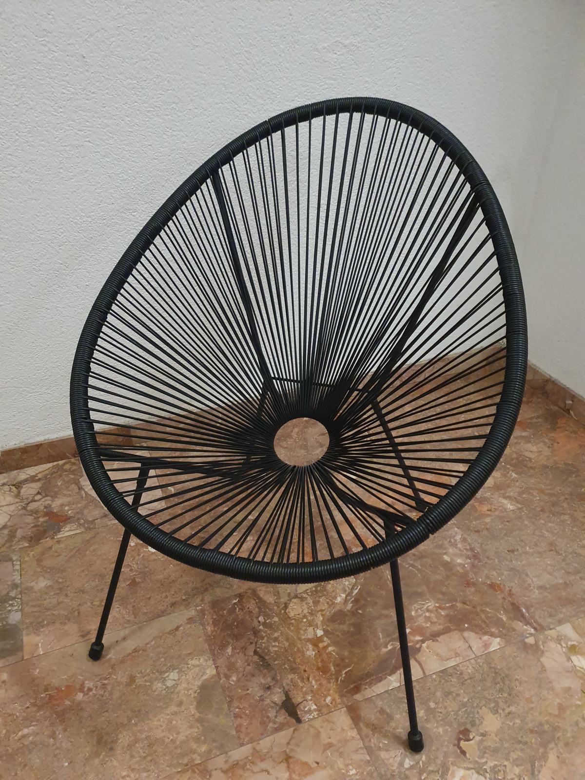 Vrtni stol UBBERUP lounge chair (2x, črn)