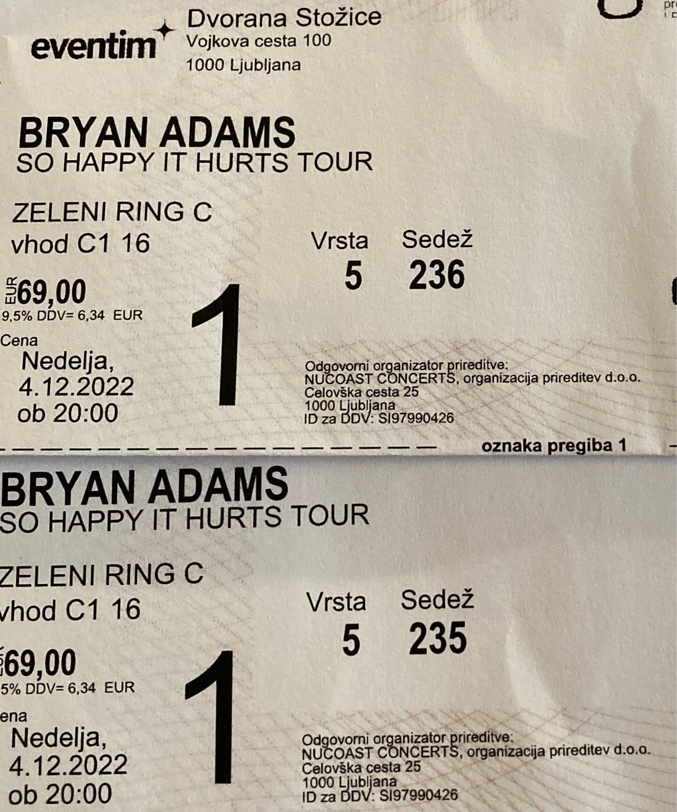 Bryan Adams- 2 Karti zeleni Ring C