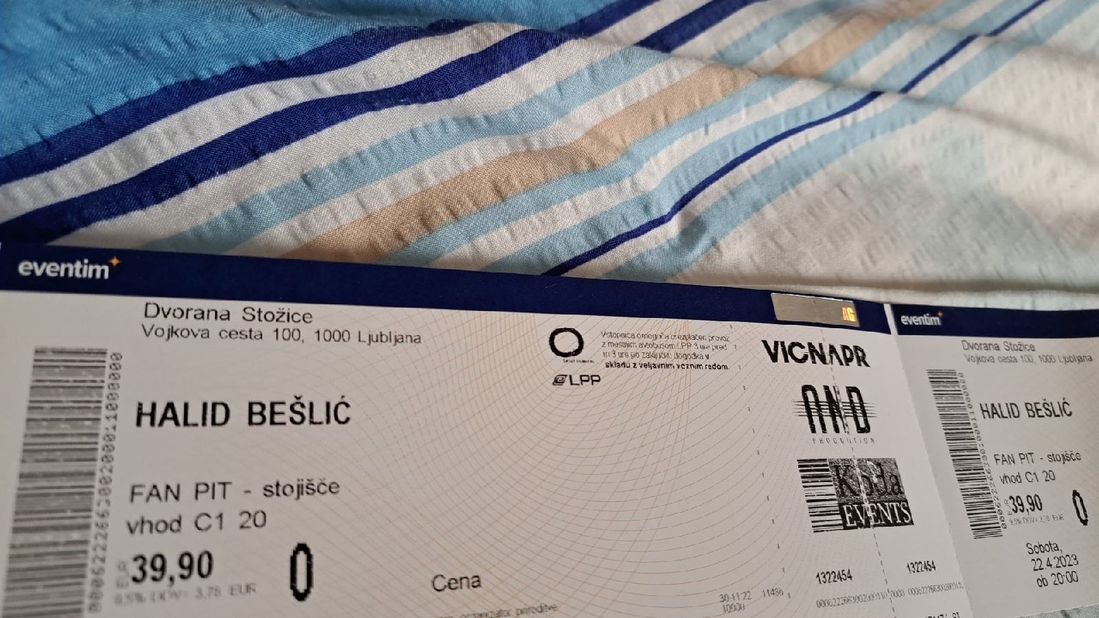 Prodam 8 Vstopnic za koncert Halida Bešlića