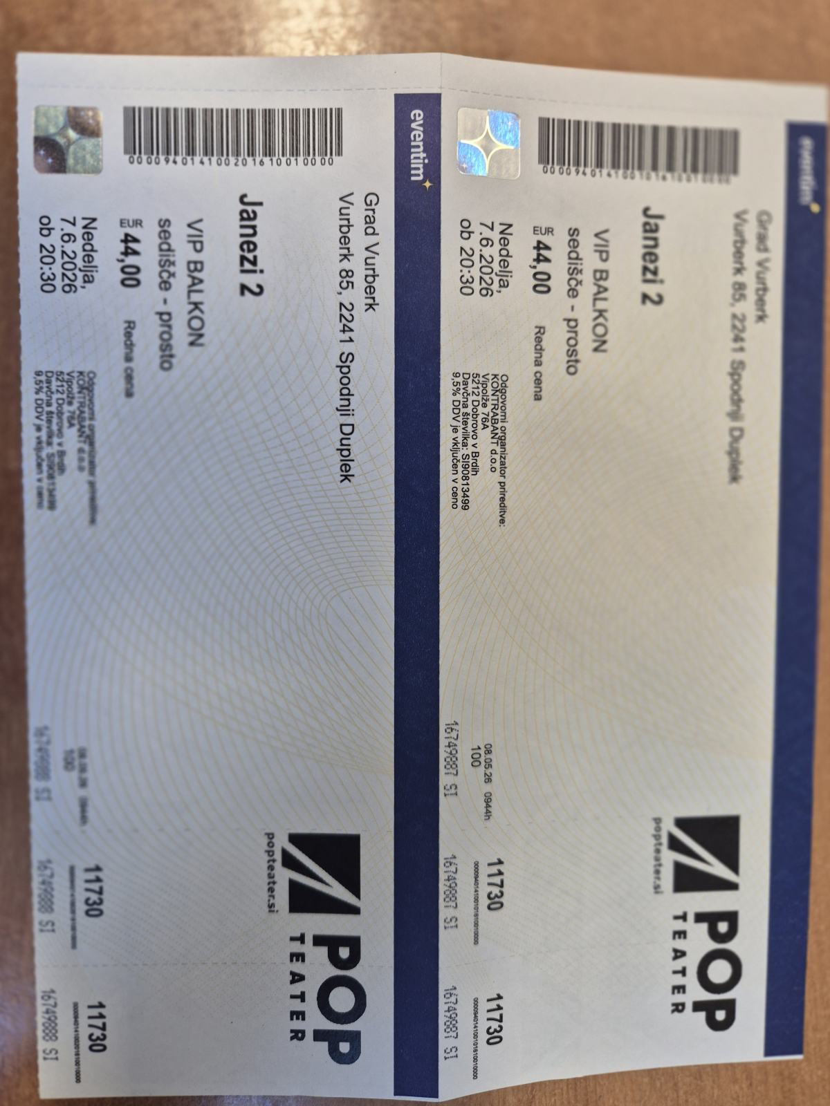 2X VIP KARTA JANEZI 2 - VURBERK
