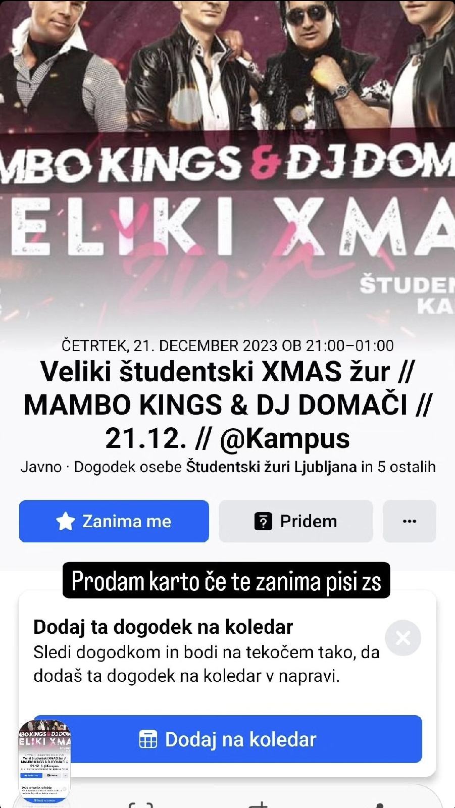 Vstopnice za XMAS žur 21.12.2023