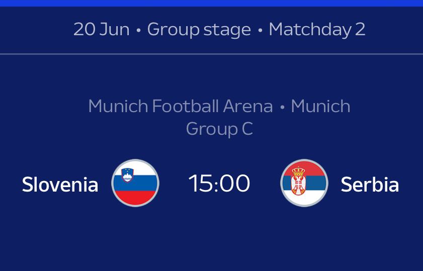 4 Vstopnice EURO 2024: Slovenija-Srbija (Slovenia -Serbia)