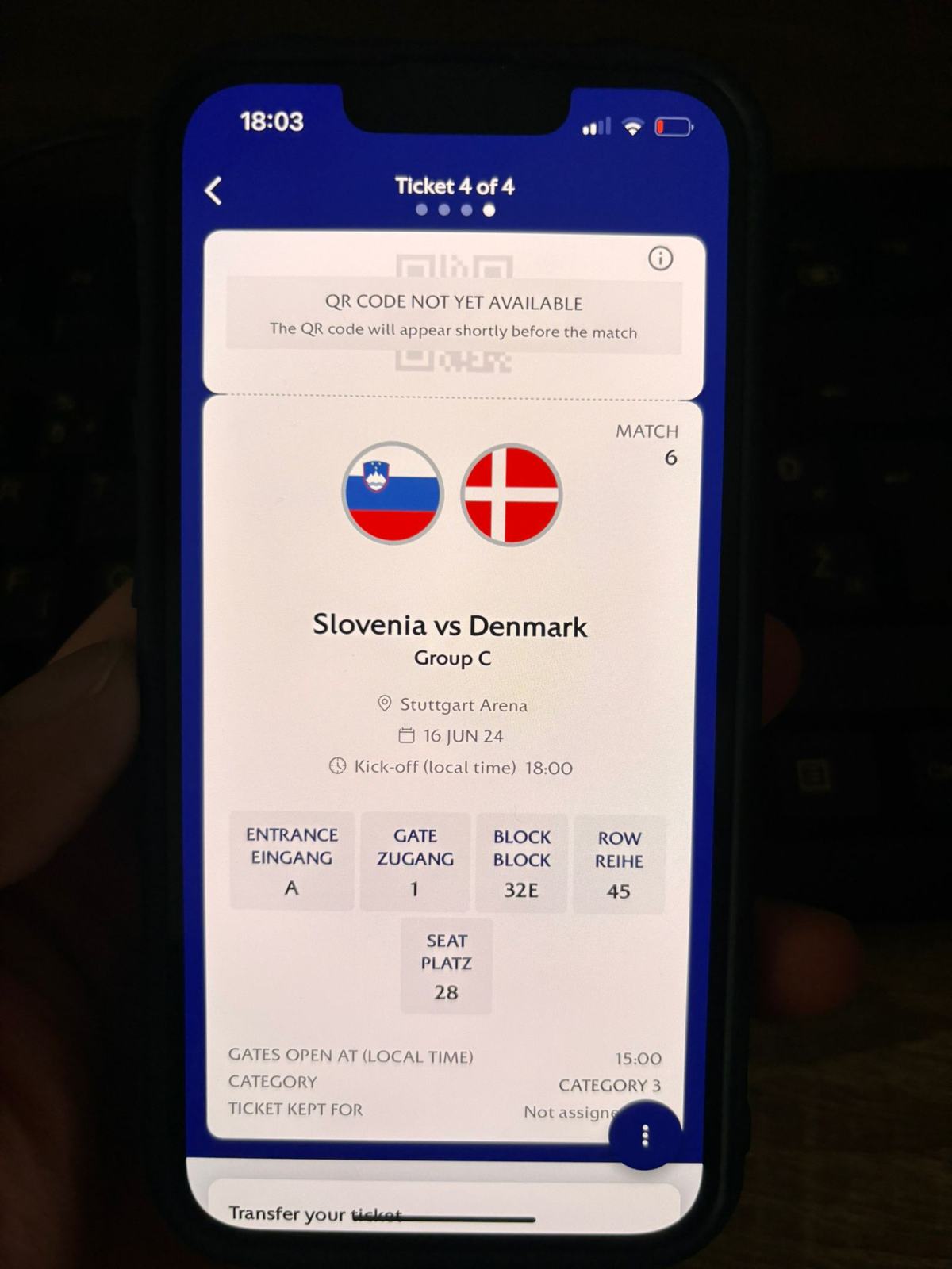 Vstopnice EURO 2024: Slovenija-Danska (Slovenia -Dennmark) PRODAJA