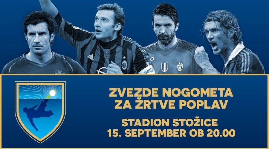 Vstopnice za tekmo Zvezde nogometa za žrtve poplav