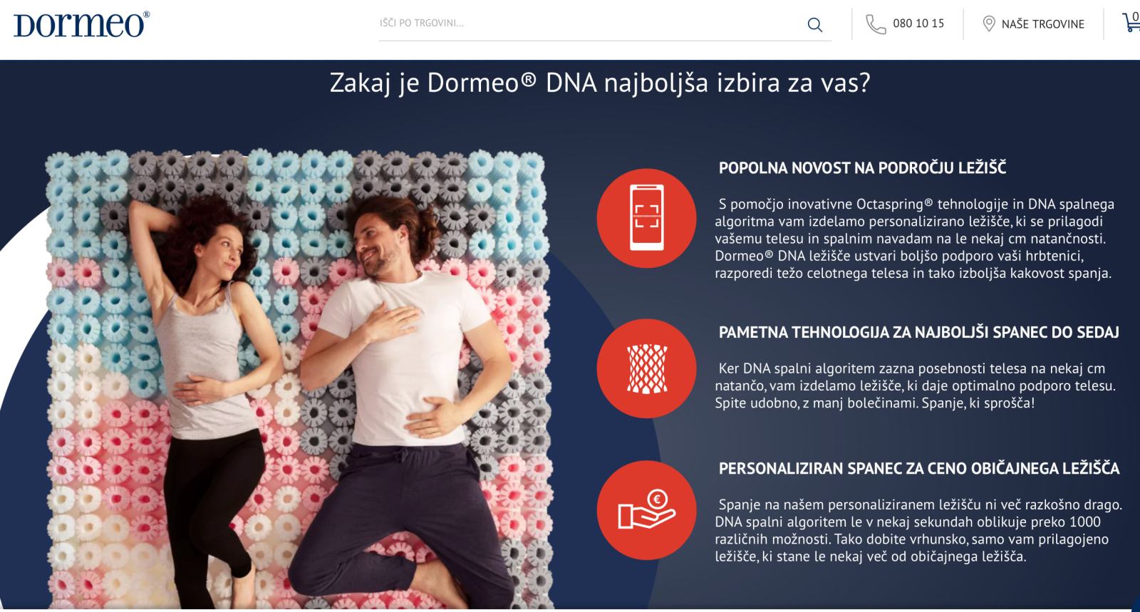 Personalizirana vzmetnica DORMEO DNA 90x200