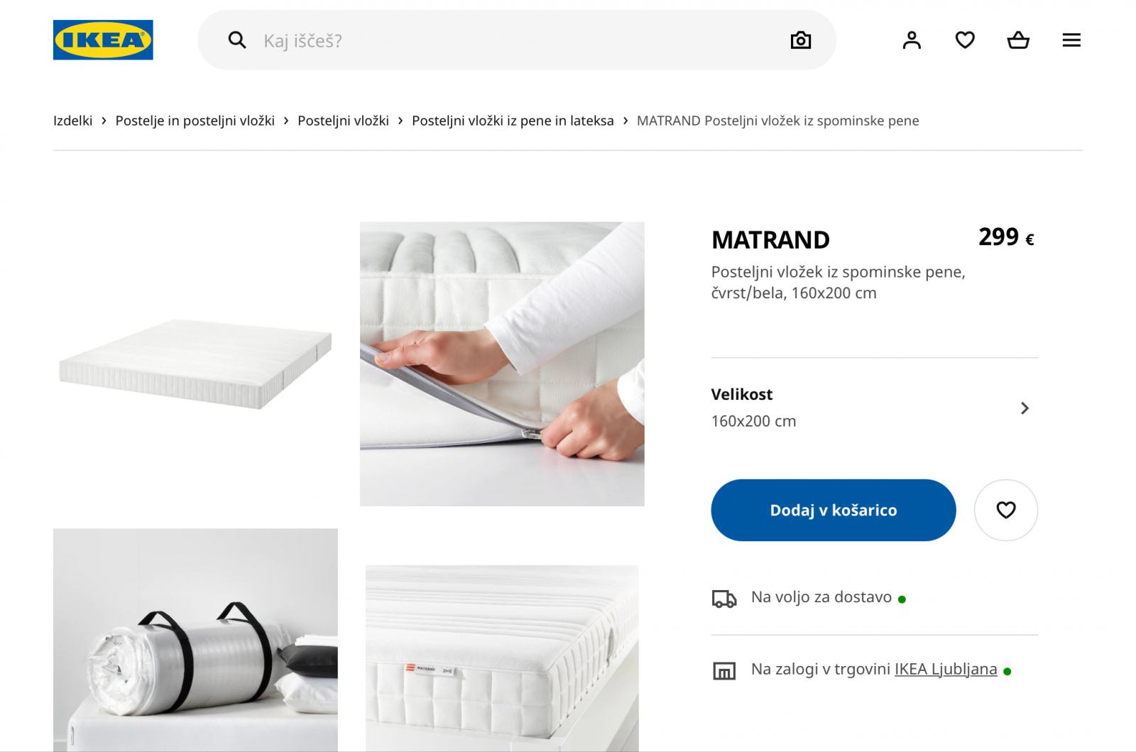 Posteljni vložek IKEA Matrand 160x200