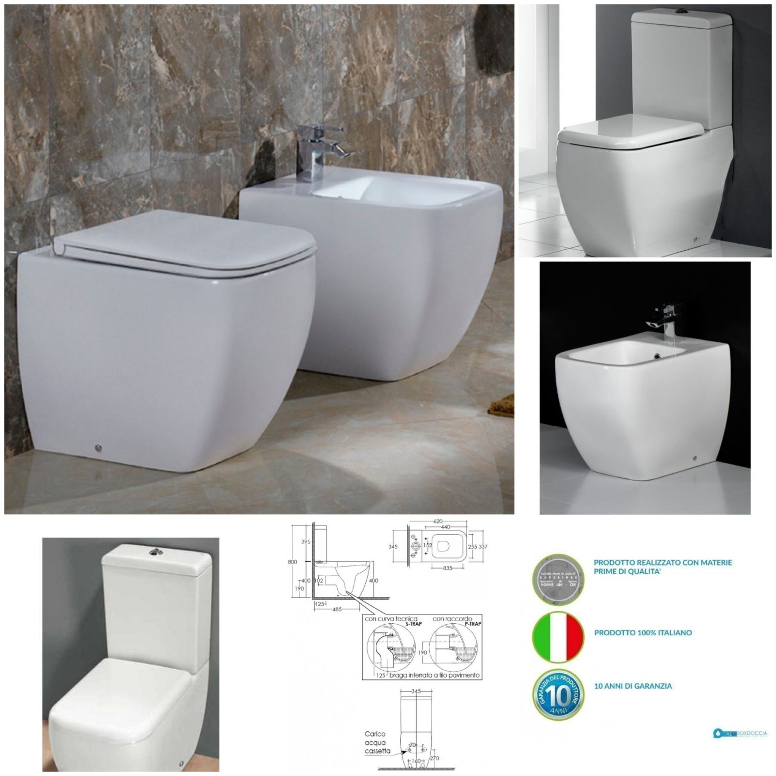 Novi Set MONOBLOK WC + Bide RAK METROPOLITIAIN ITALIA