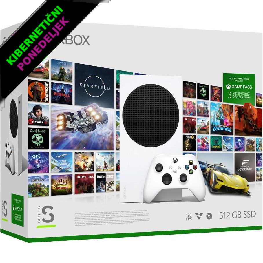 XBOX SERIES S 500GB FHD/2K 1440p 120fps + 3 mesečni Ultimate Game Pass