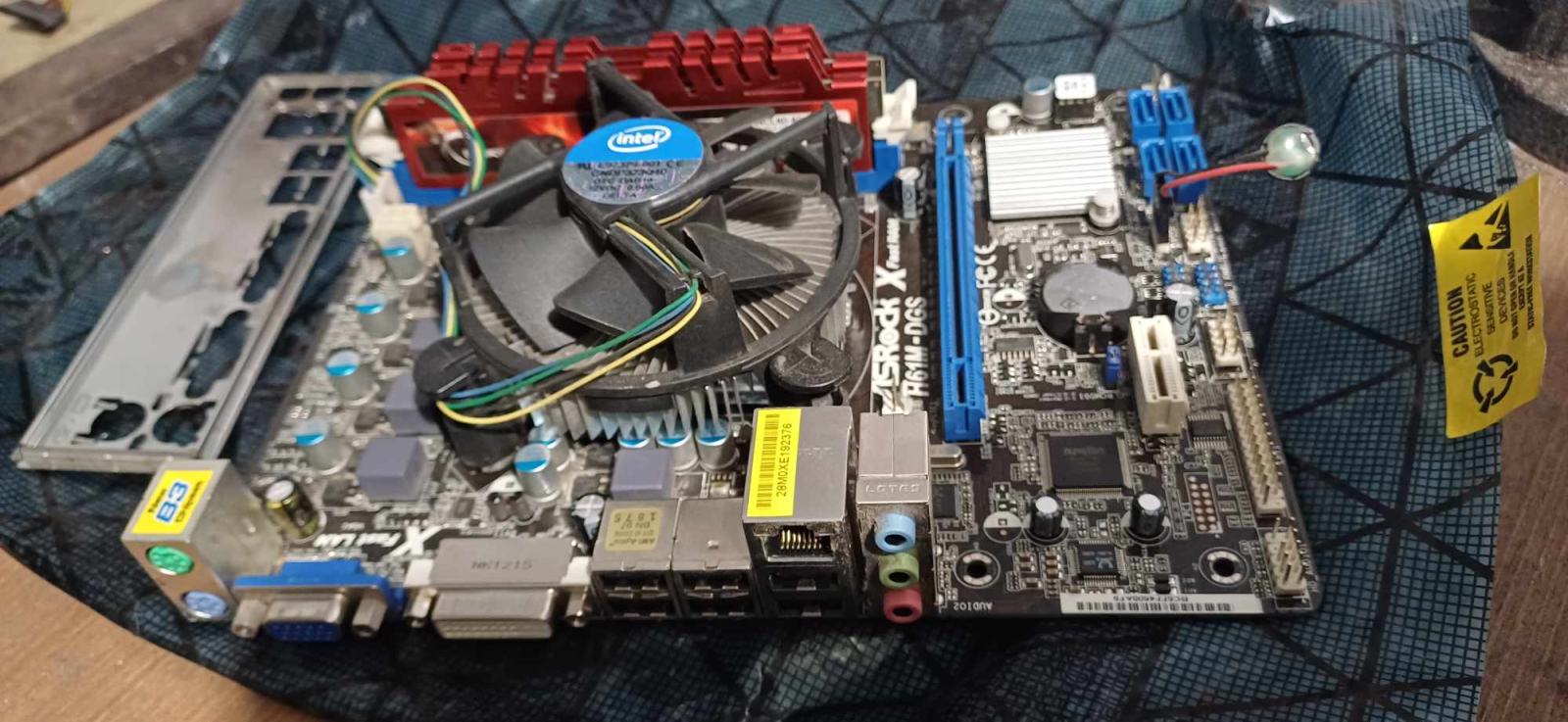 Asrock H61m-dgs+Cpu Core i7 2600+8gb DDR3+cooler+io shield