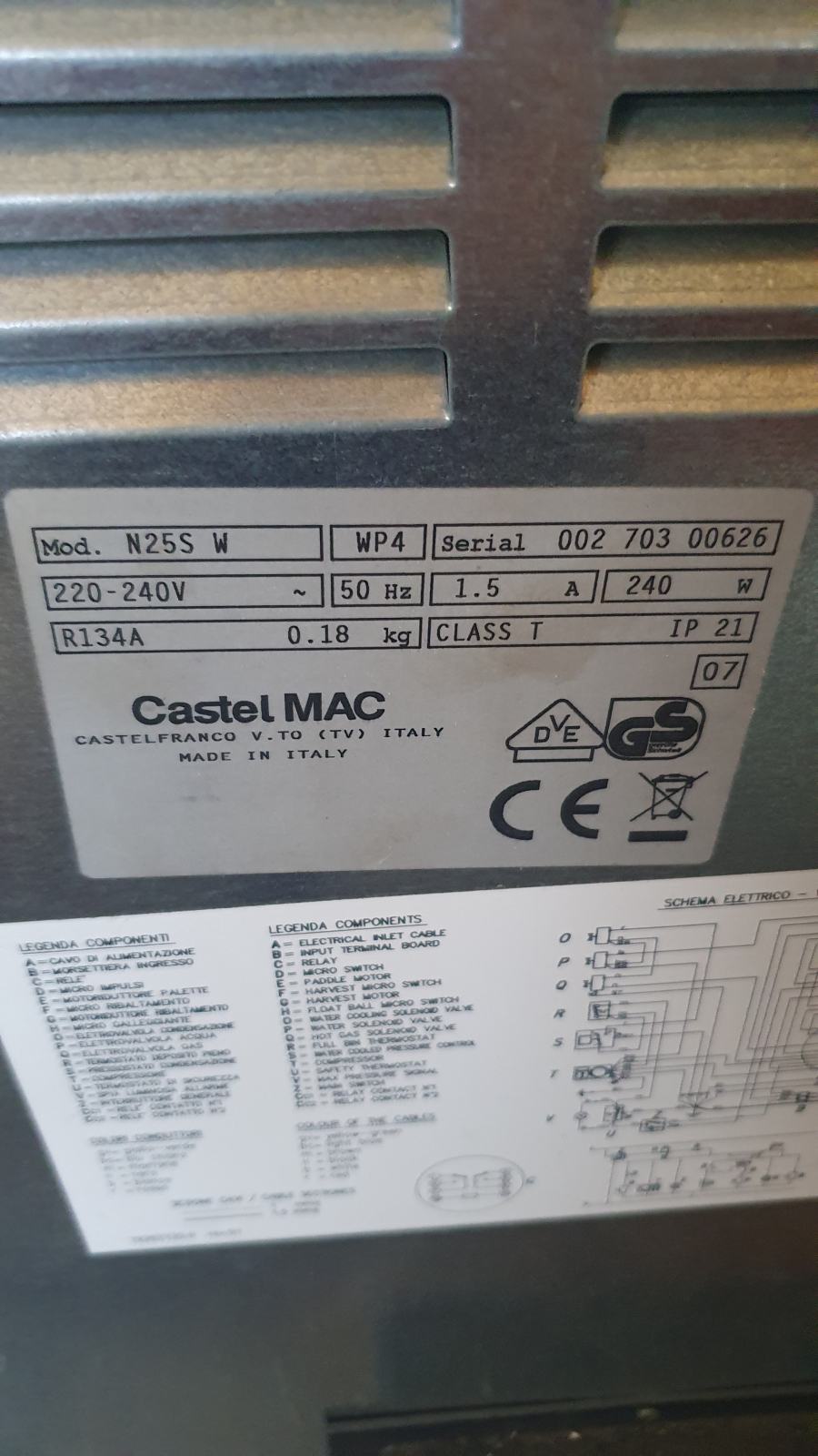 Prodam ledomat CASTEL MAC N25S W