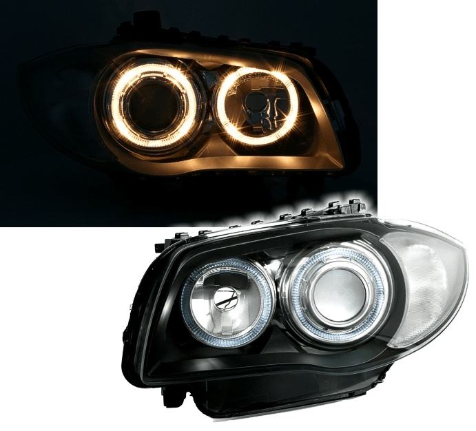 Angel eyes žarometi BMW Serija 1 E8_ črni V2