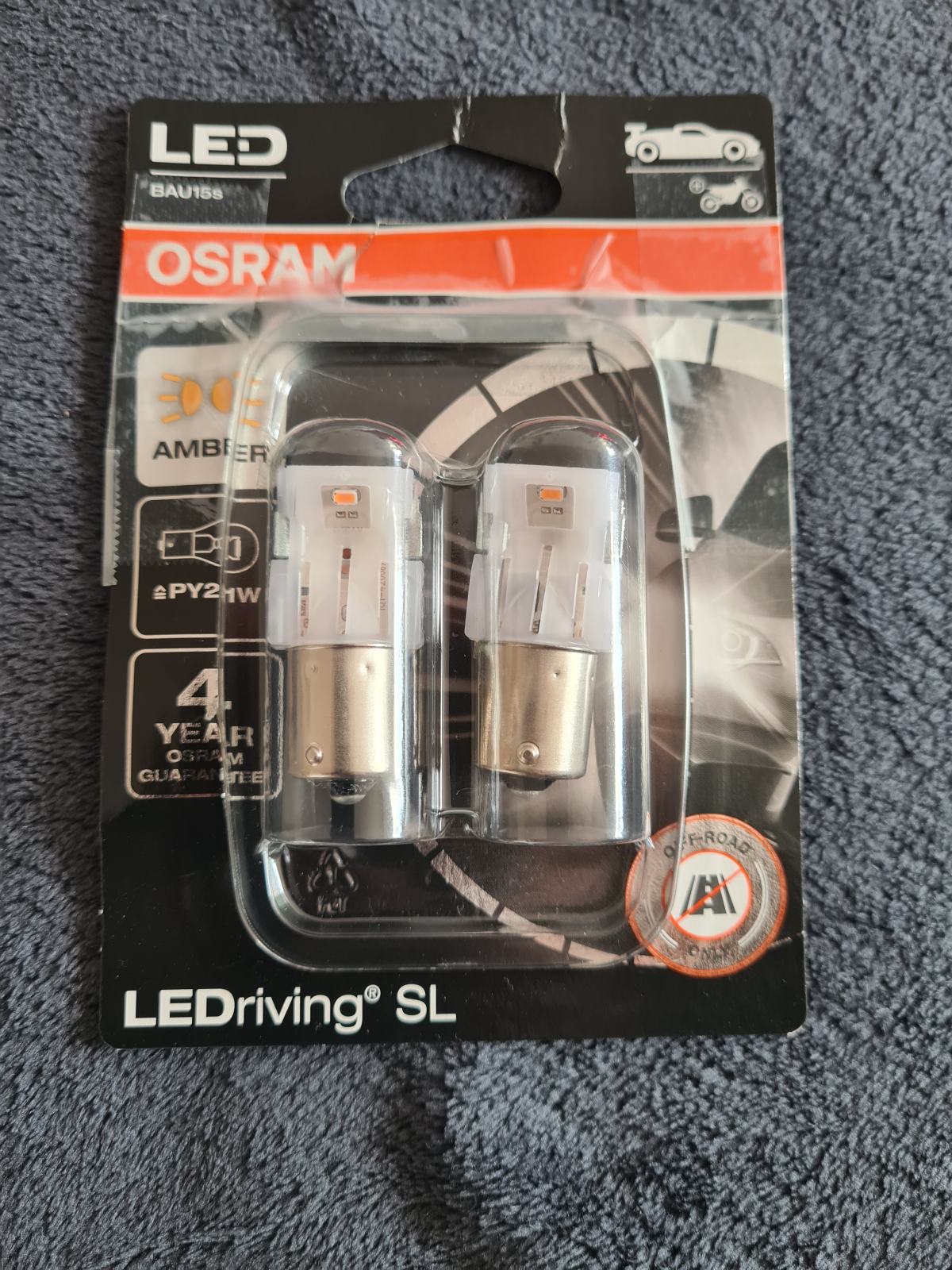 Osram LED PY21W BAU15s NOVO smerniki oranžna
