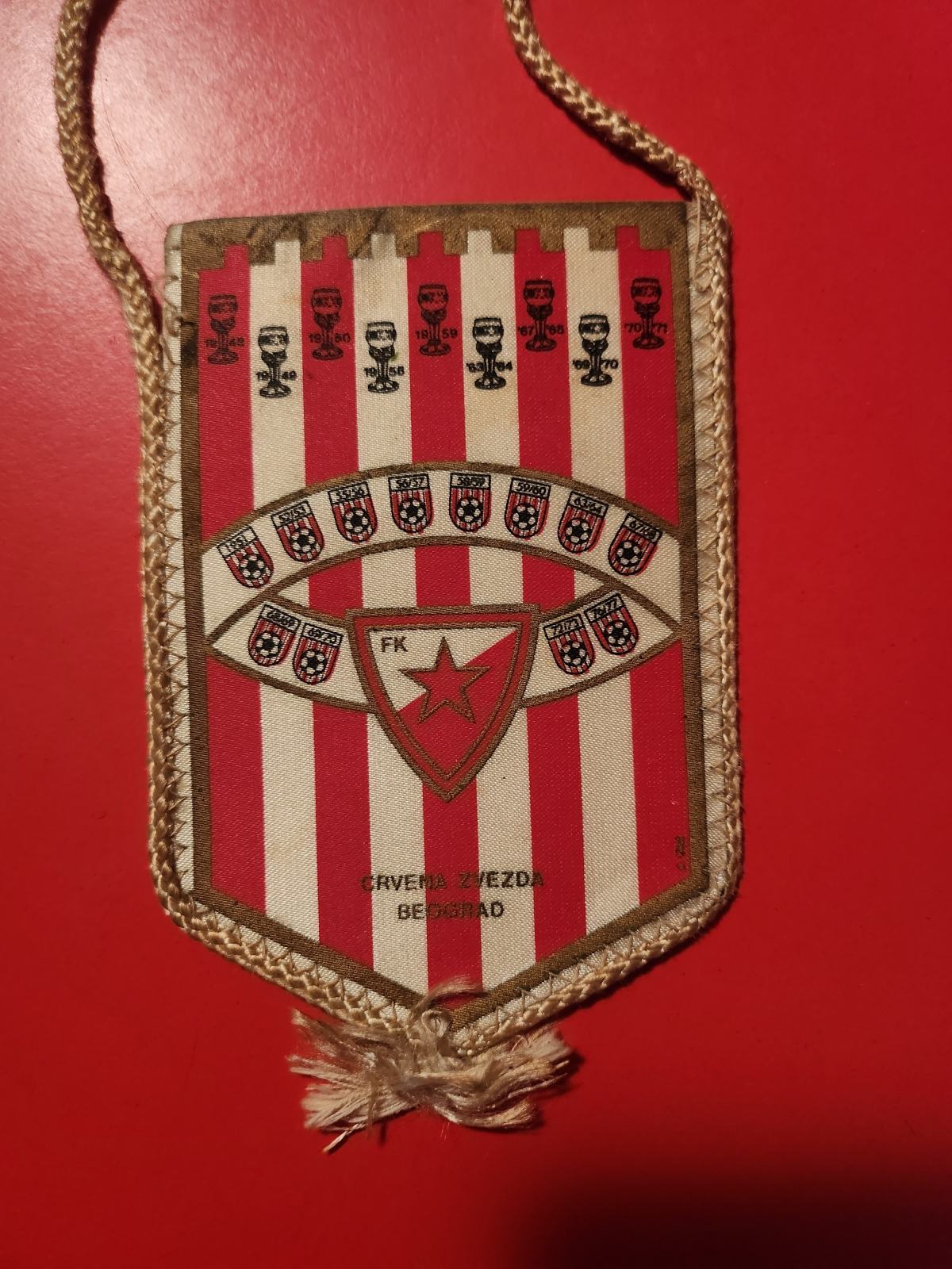 FK CRVENA ZVEZDA,JUGOSLAVIJA - VINTAGE ZASTAVICA