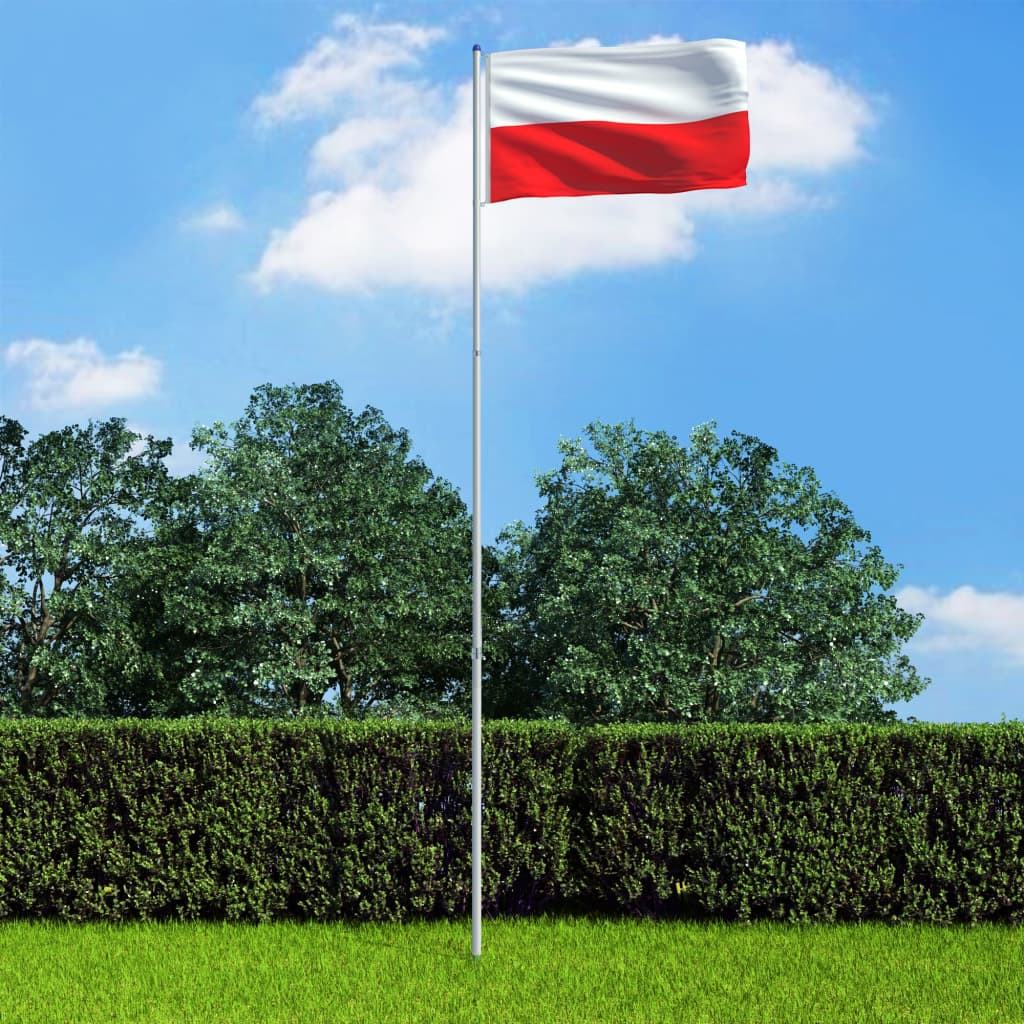 vidaXL Zastava Poljske in aluminijast zastavni drog 6 m