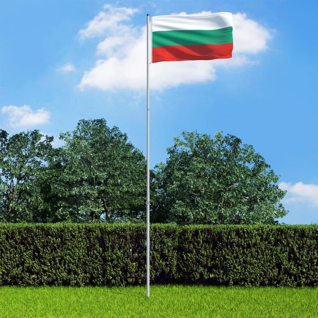 Zastava Bolgarije in aluminijast zastavni drog 6 m