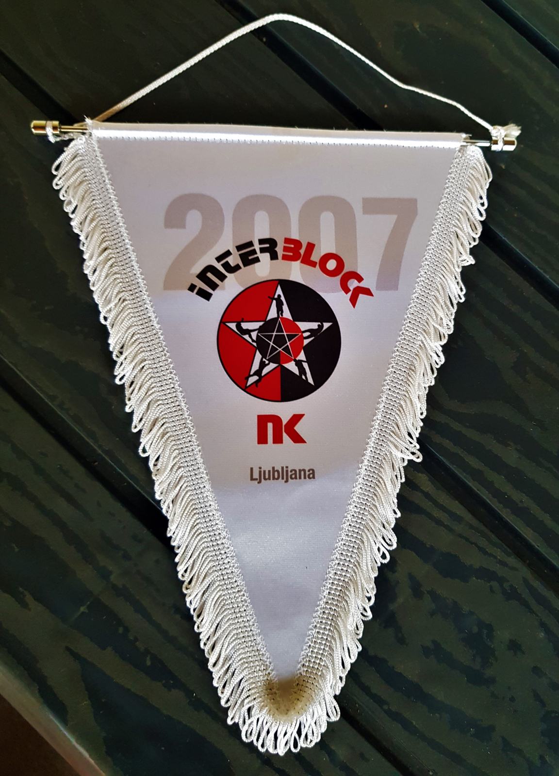 Zastavica kapetanska NK INTERBLOCK LJUBLJANA 2007 original 25 x 30 cm