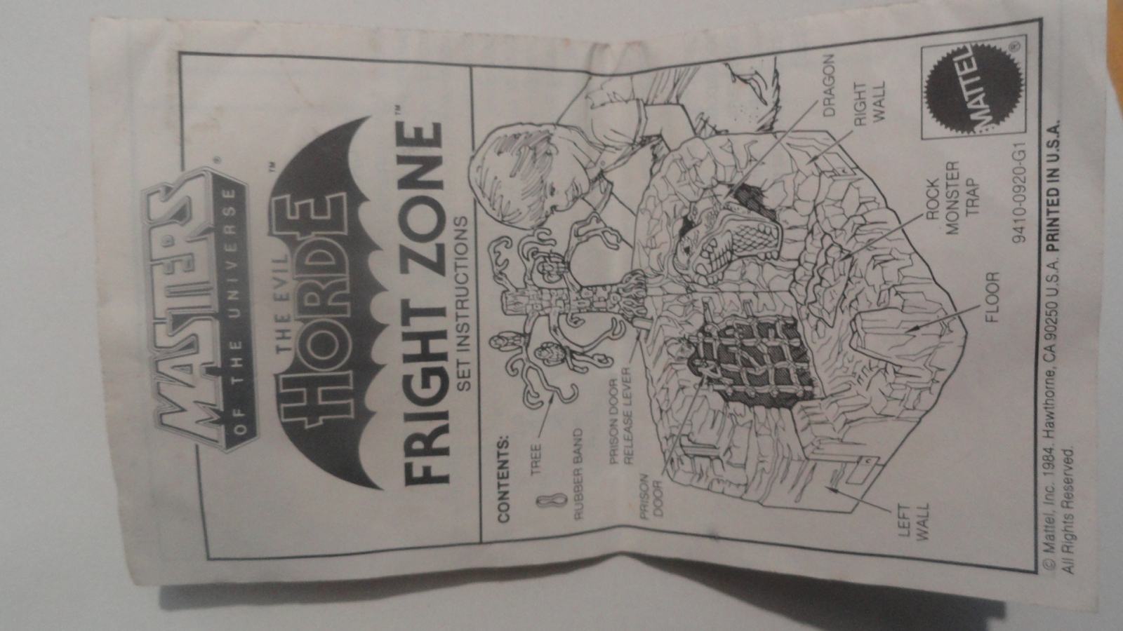 HE - MAN FRIGHT ZONE 1984 - MASTERS OF THE UNIVERSE