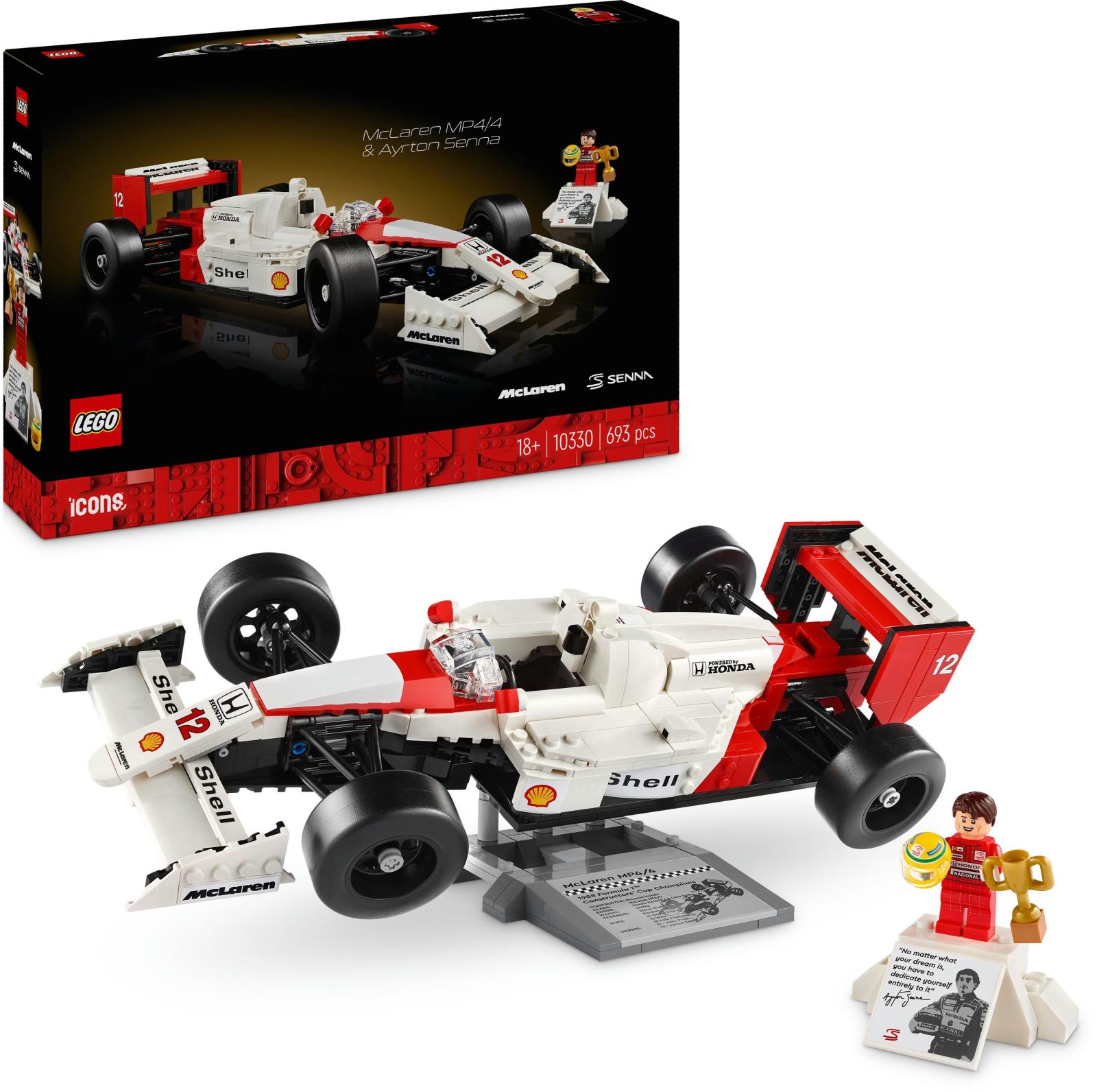 LEGO Icons McLaren MP4 4 & Ayrton Senna številka 10330 - novo