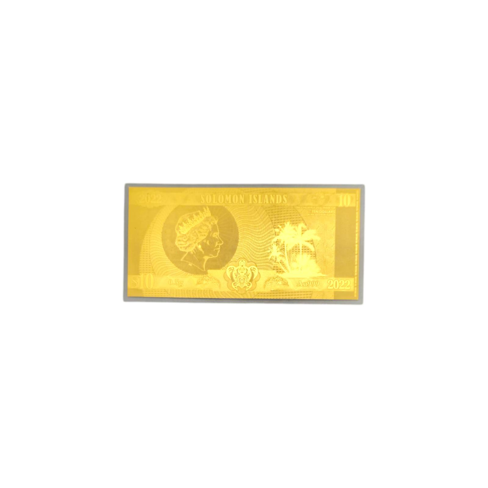 (13002) Zlata ploščica SOLOMON ISLANDS 24K 999/1000; masa=0.5g