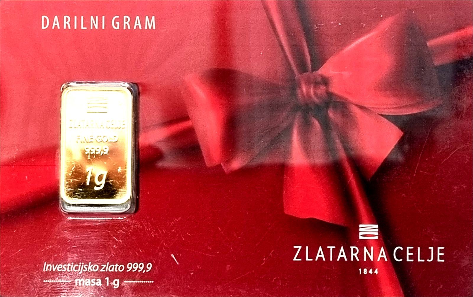 (7103) Naložbeno zlato ZC 24K 999.9/1000; masa=1g