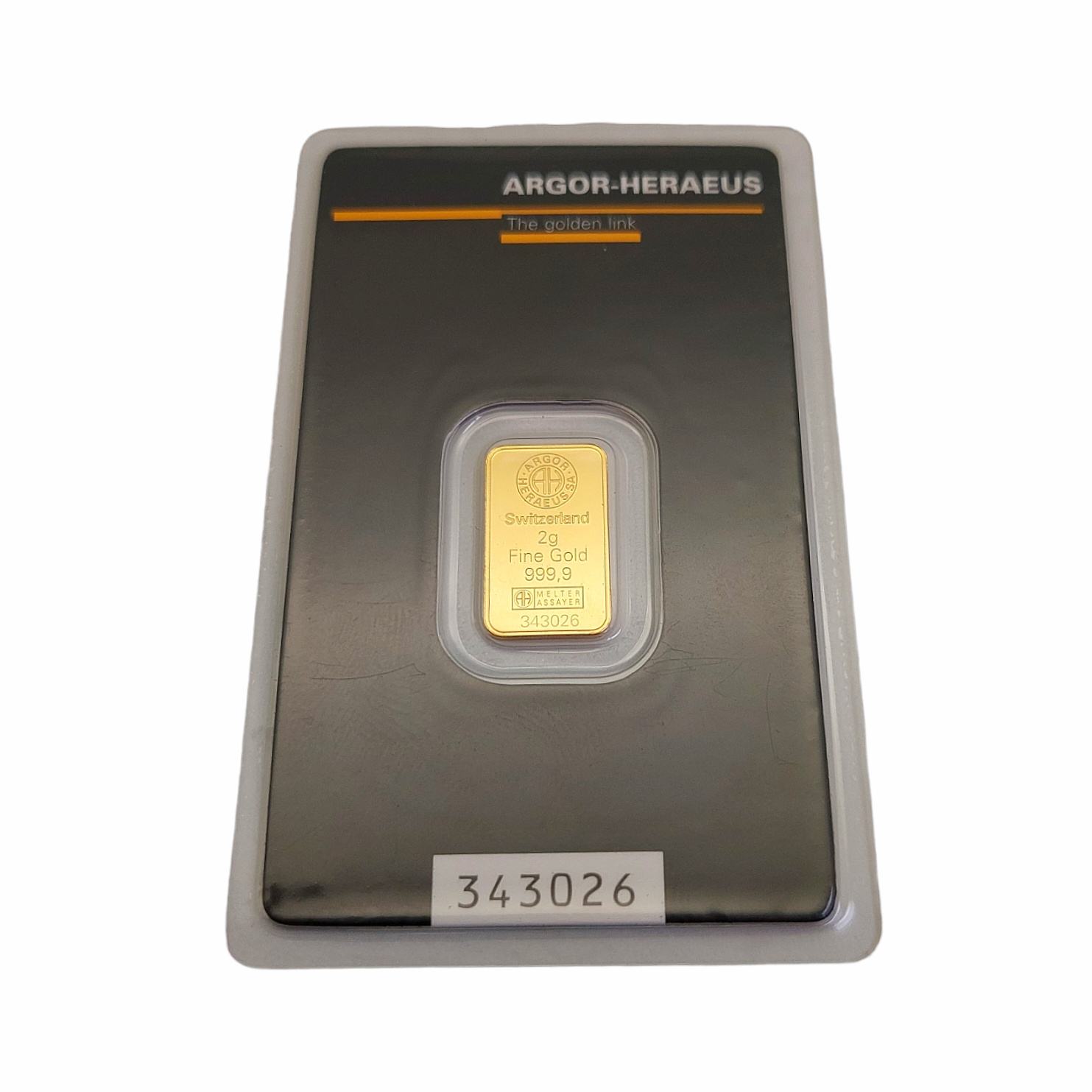 (9251) Naložbeno zlato ARGOR-HERAEUS 24K 999.9/1000; Masa=2g