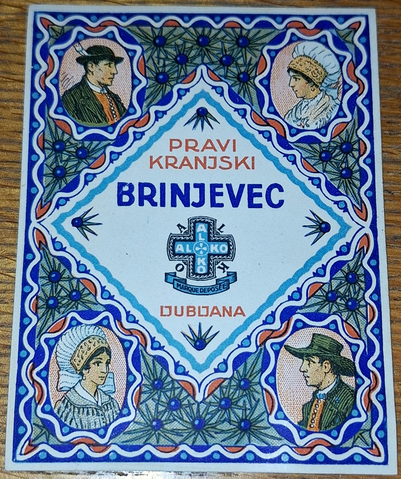 Etiketa PRAVI KRANJSKI BRINJEVEC, ALKO LJUBLJANA