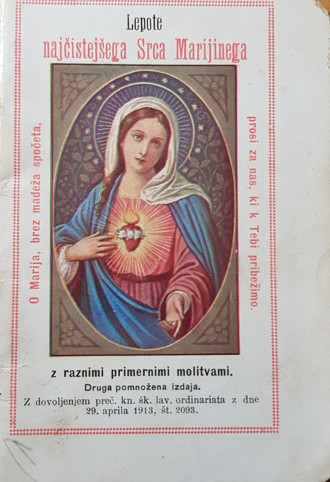 PODOBICE LEPOTE SRCA MARIJINEGA LETA 1913