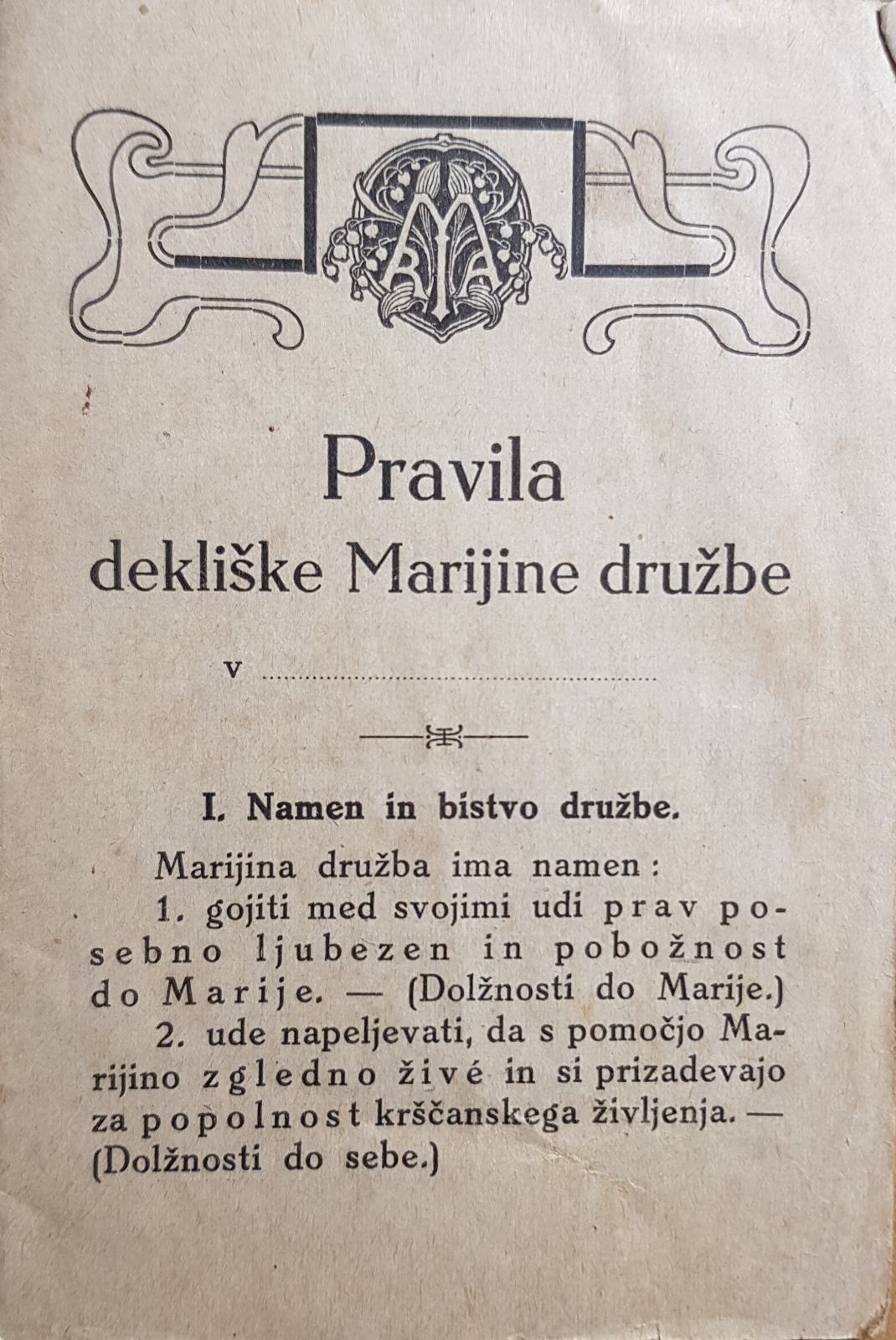 PODOBICE-PRAVILA MARIJINE DRUŽBE