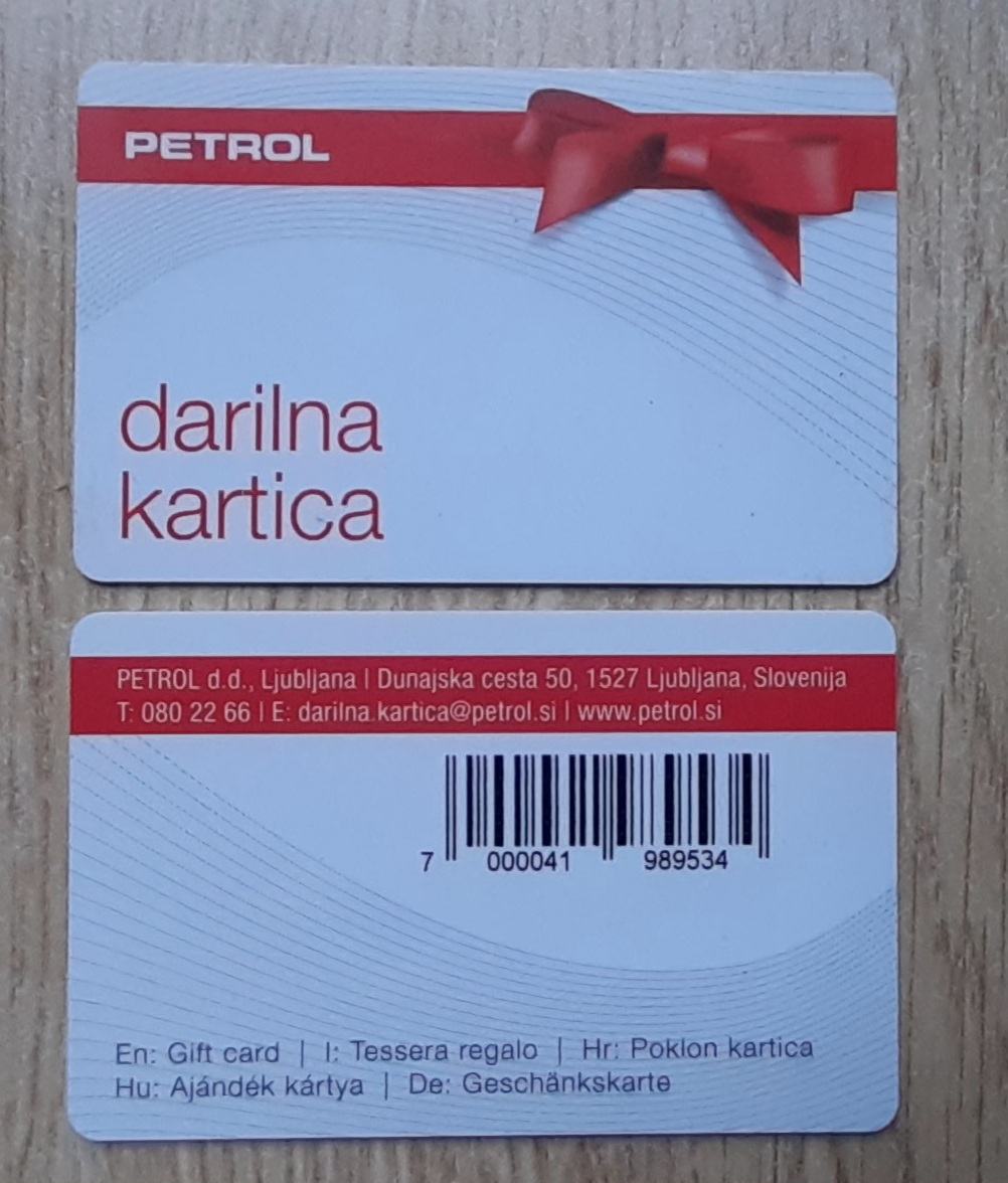 Prazna darilna kartica Petrol