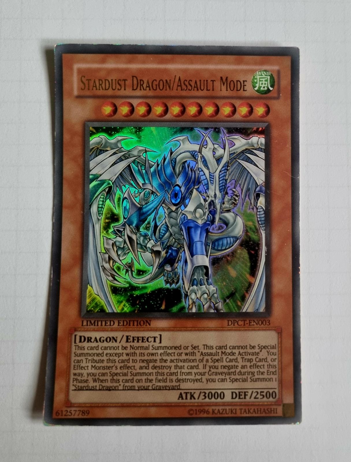 YU-GI-OH Stardust dragon/assault mode LIMITED EDITION + zaščitni ovoj
