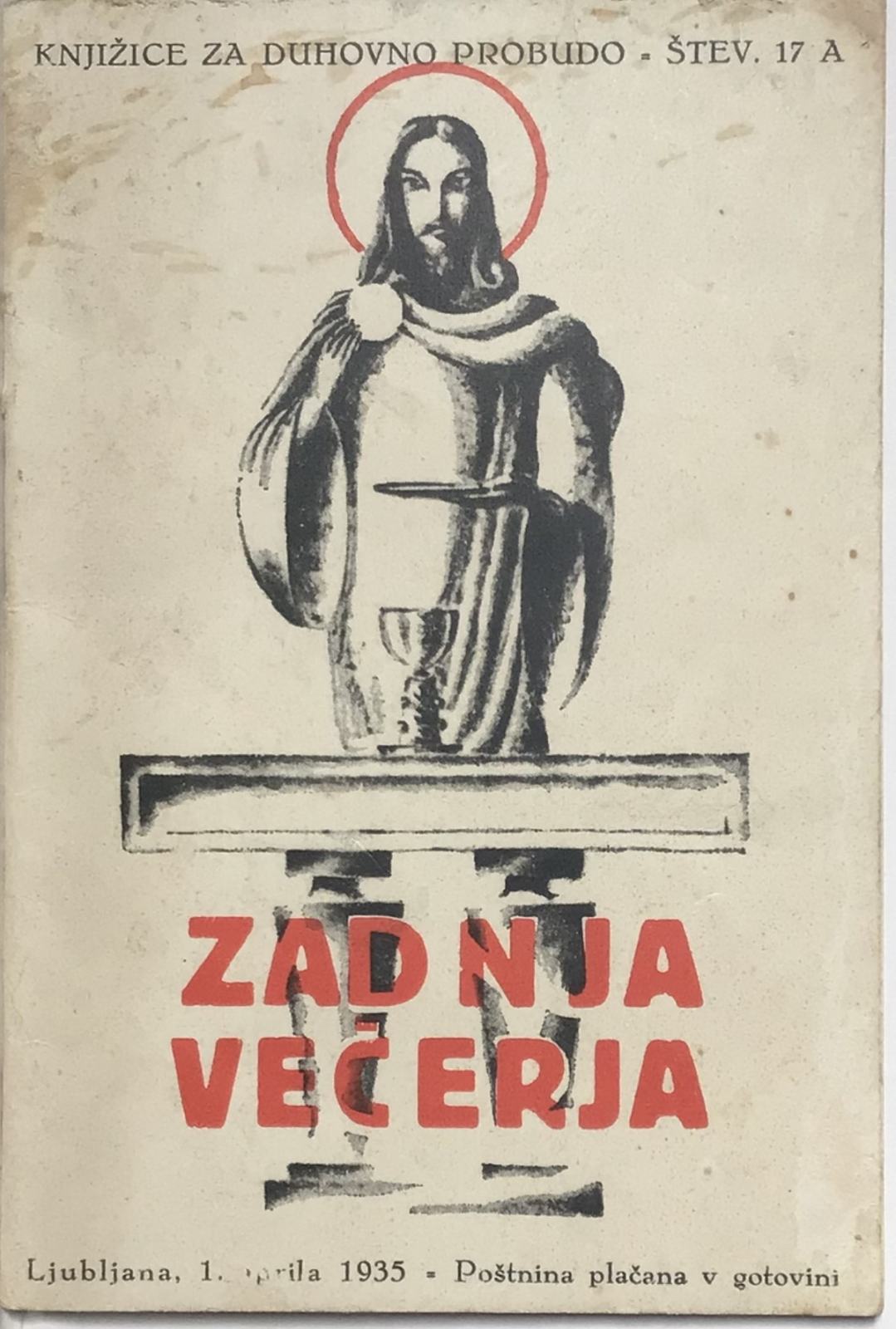Žepna knjižica Zadnja večerja 32 strani leta 1935 izdana