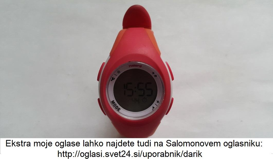 Roza ženska ročna tekaška ura (Decathlon), model W200 S Kalenji