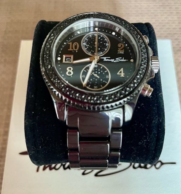 THOMAS SABO ŽENSKI KRONO KOT NOVA , Z SWAROVSKI KRISTALI,KERAMIČNI PAS