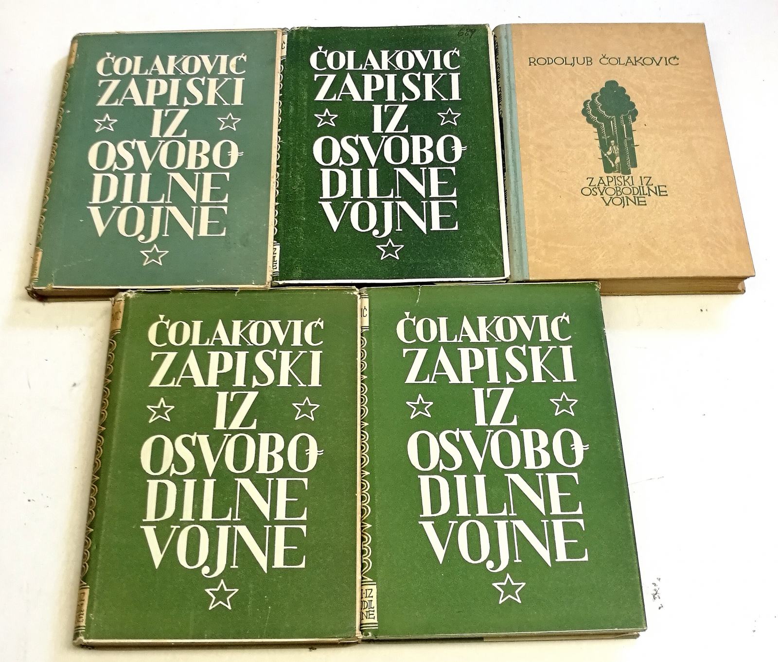 ZAPISKI IZ OSVOBODILNE VOJNE 1, 2, 3, 4, 5 - Rodoljub Čolaković