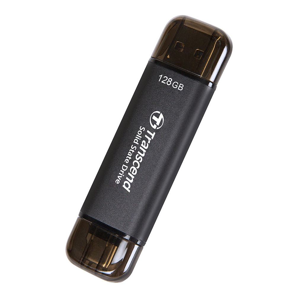 Transcend SSD ESD310C 128GB USB-C USB 3.2 Gen 2x1 črne barve