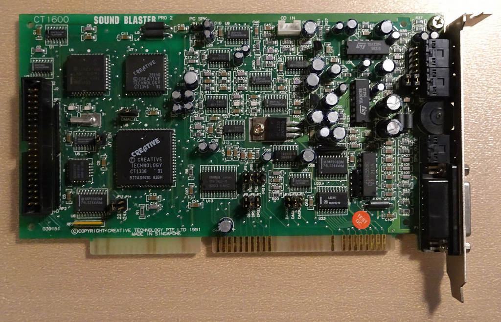 Creative Labs Sound Blaster Pro 2 CT1600 na ISA vodilu za 286 386 486